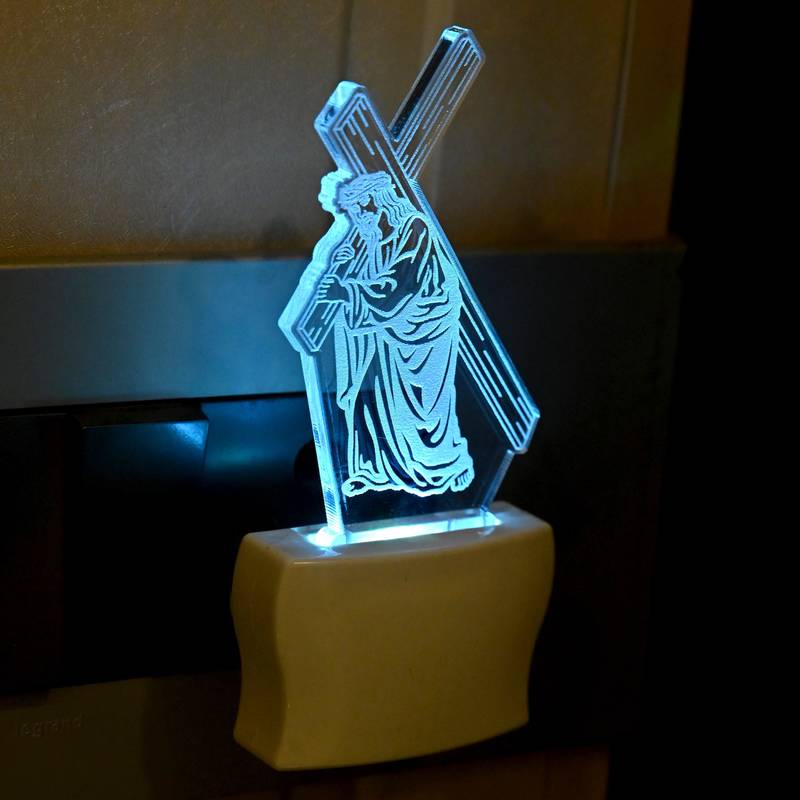 3D Illusion Effect GOD Jesus Christ Multi Colour LED Night Lamp, Pack ...