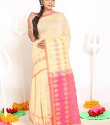 Light Yellow Matka Silk Saree With Blouse Piece - All Silks - 4052421