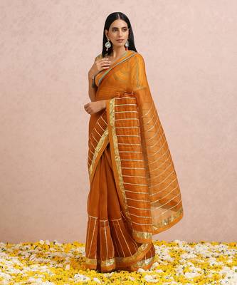 Buy Rust Saree Sleeves Blouse Online for Women by LABEL NITIKA - 4053598