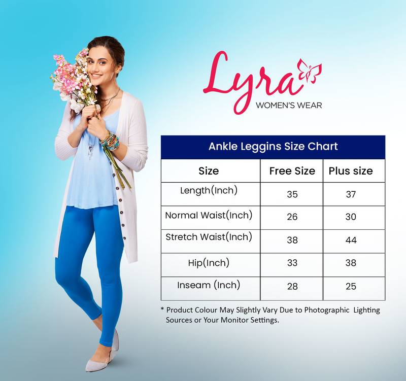 Lyra Royal Blue Free Size Ankle Leggings - LYRA - 4055610