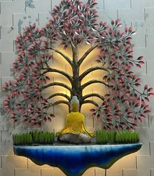 Art Metal Multicolor Tree Art Wall Hanging Decor Sculpture with Buddha ...
