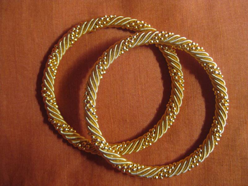 Golden Jaali Bangles - Shree Mauli Creation - 61574