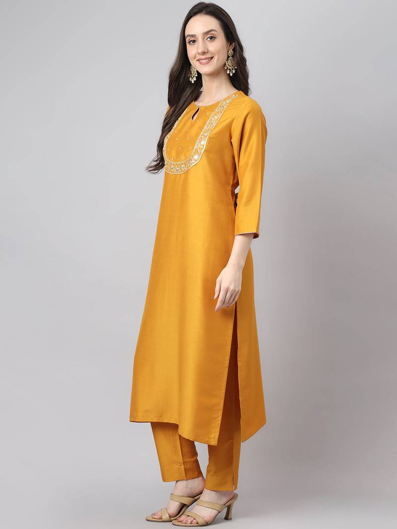 Classic Mustard Colour Ready Salwaar Kameez With Looking These ...