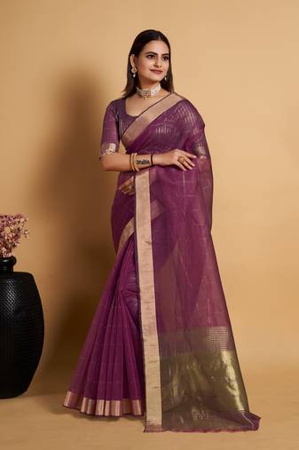 Organza Saree: Buy Latest Designer Floral, Silk Organza Sarees Online