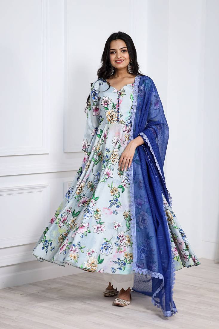 Light Steel Blue Dress - Bullionknot - 4062187