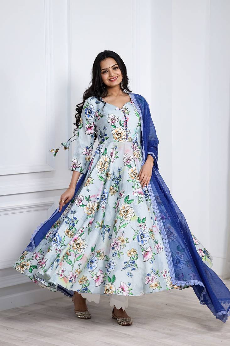 Light Steel Blue Dress - Bullionknot - 4062187