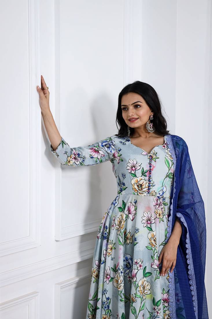 Light Steel Blue Dress - Bullionknot - 4062187