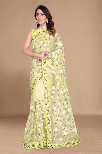 Latest 2024 Designer Net Sarees Collection - Mirraw