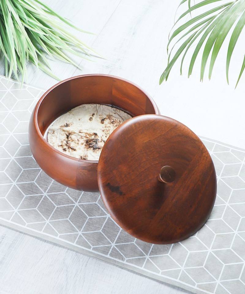 Roti Box From Mahogany Collection (Small) - BRICK BROWN - 4064378