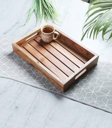 Standing Stripes Serving Tray - BRICK BROWN - 4064399