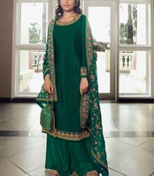 Green Embroidered Cotton Salwar Up To 42" Size - Maahi Styles - 4065257