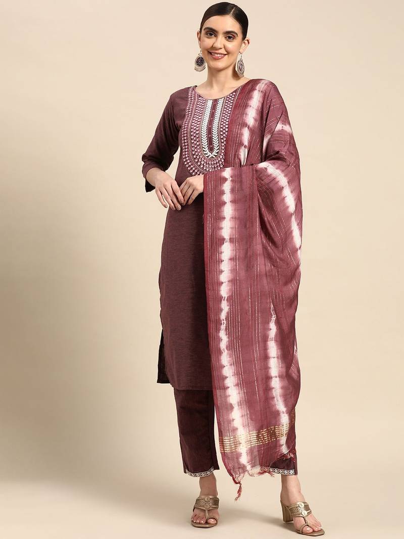 Beautiful Readymade Salwaar Kameez In Purple Colour For Formal Looks In ...