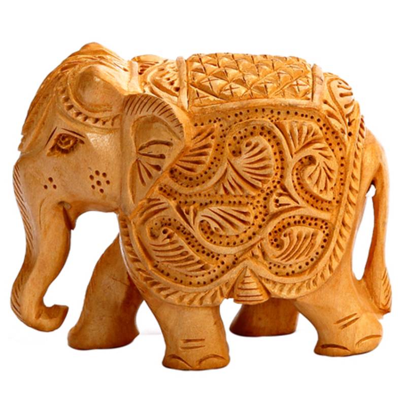 Ornately Carved Wooden Royal Elephant Show Piece. - Aapno Rajasthan ...