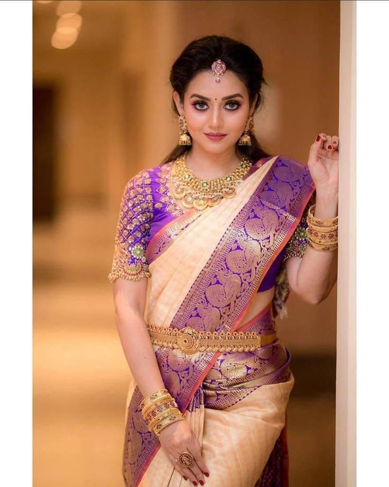 GOLDEN BEAUTIFUL TREDITIONAL SAREE - Mr & Mrs Creation - 4085956