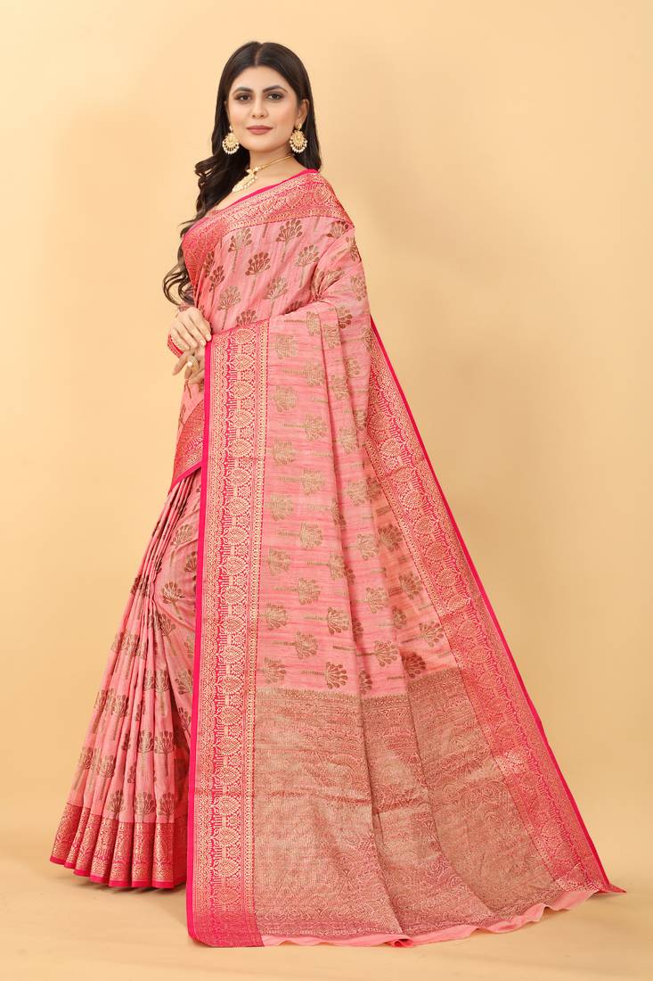 Rani Pink Colour Kashmiri Handloom Weaving Saree With Blouse - Mr & Mrs ...