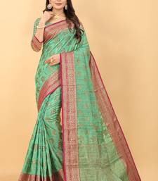Cornflower Rama Kalaapi Silk Saree With Beautiful Blouse - Mr & Mrs ...