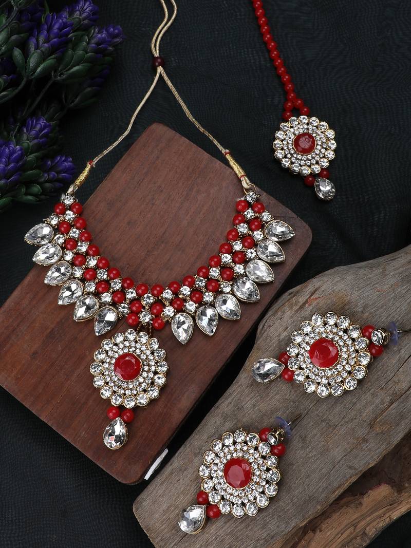 Red necklace-sets - ZaffreCollections - 4089750
