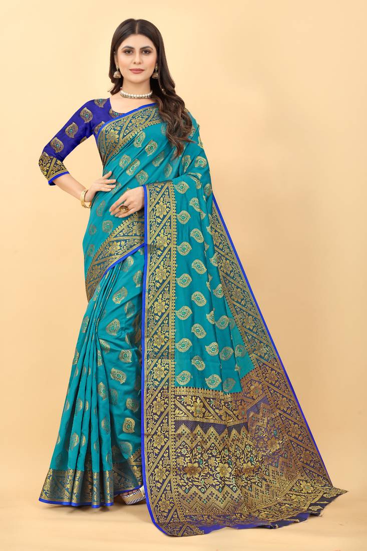 Dark Mauve Firozi All Over Design Soft Kanjivaram Silk Saree - Mr & Mrs ...