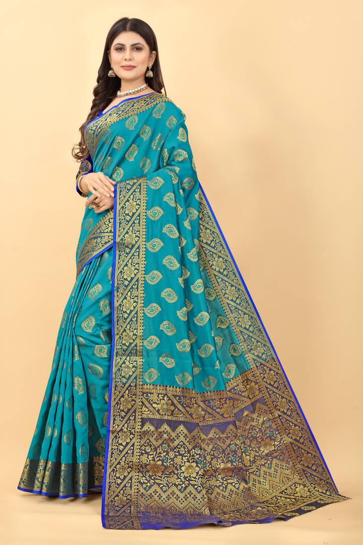 Dark Mauve Firozi All Over Design Soft Kanjivaram Silk Saree - Mr & Mrs ...