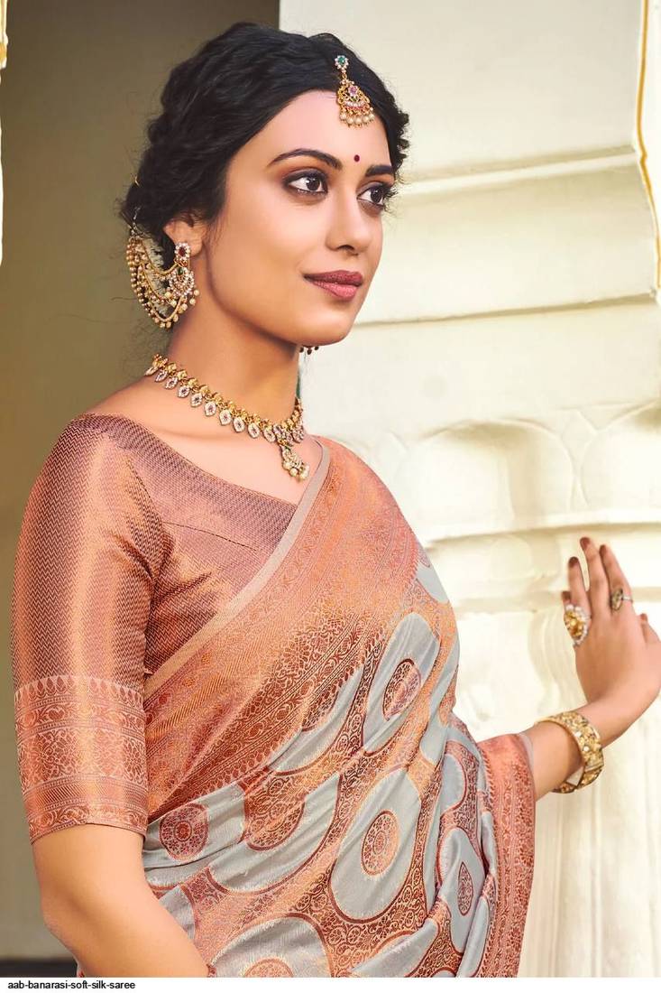 Emerald Grey Exclusive Border Zari Waving Saree With Woven Pallu - Mr ...