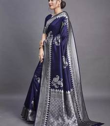 Nevy Blue Color Soft Banarasi Silk Saree With Blouse Piece. - Green ...