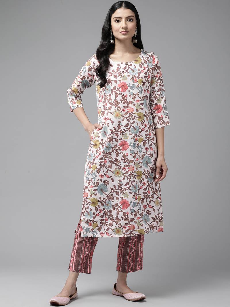 Multicolor floral print cotton salwar - Aarika - 4101617