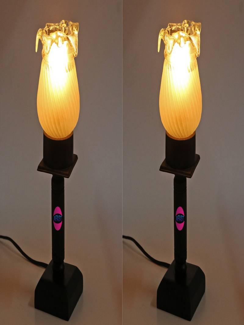 Stylish Home Decorative Wood Table Lamp With Hand Decorative Glass ...