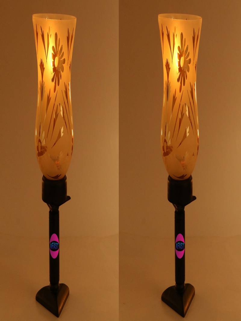 Stylish Home Decorative Wood Table Lamp With Hand Decorative Glass ...