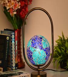Stylish Design Oval Shape Color Table Lamp With Decorative Glass Shade ...