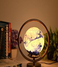 Designer & Decorative Round Table Lamp With Decorative Colorful Glass ...
