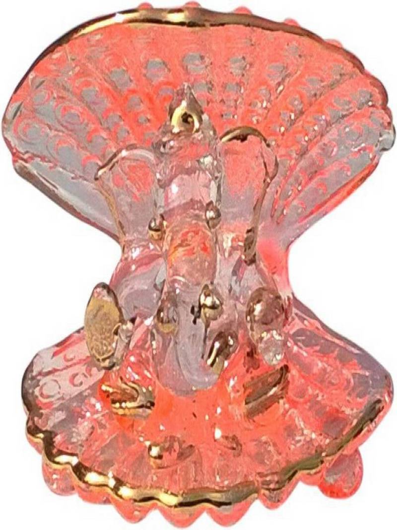 Blessing Ganesha In Seashell, Showpiece Statue, Pink - 1st Time - 4105161