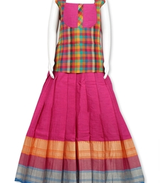 Shivagi Girls Pure Cotton Pattu Pavadai -Pink - Shivangi - 4109907
