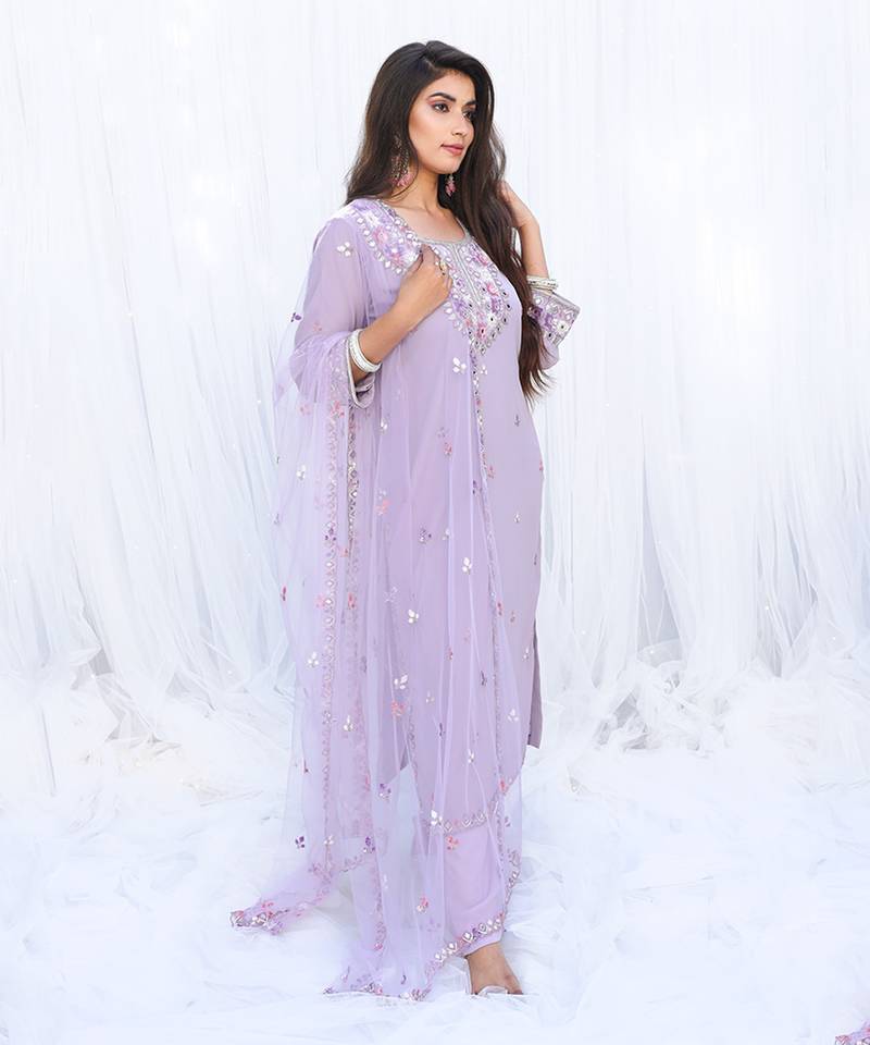 Purple Mirror Suit Set - ISHA SINGHAL - 4116882