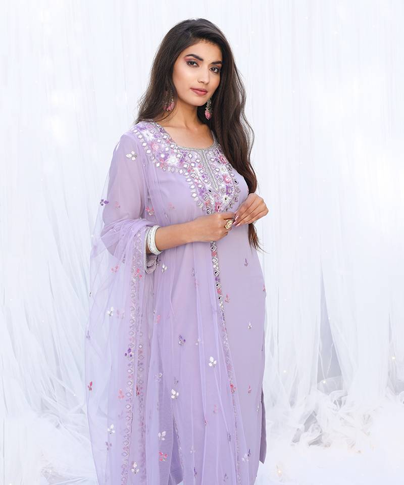 Purple Mirror Suit Set - ISHA SINGHAL - 4116882