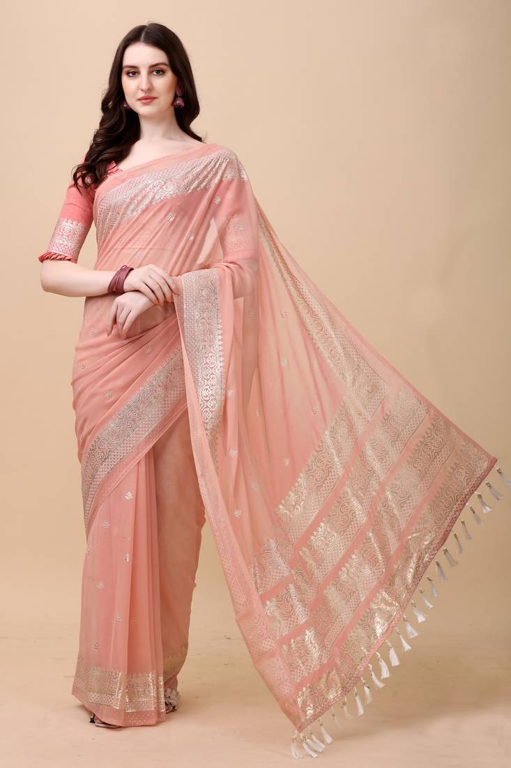 PITCH GORGEOUS SILK SAREE - Mr & Mrs Creation - 4120025