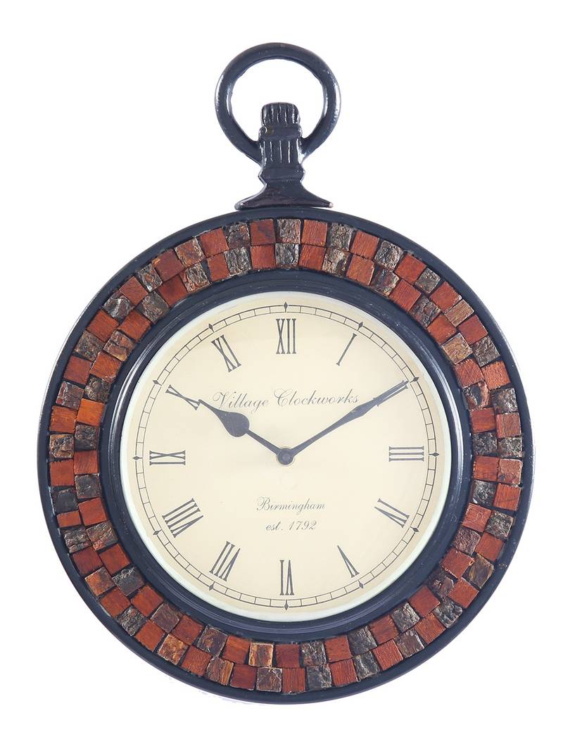 Vintage Wood & MDF Wall Clock - Aapno Rajasthan - 4124073
