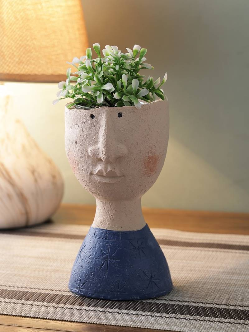 Blue Potrait Planter - Aapno Rajasthan - 4127338