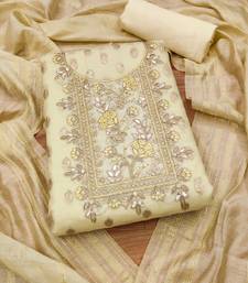 Beige embroidered organza salwar - Griva Designer - 4130644