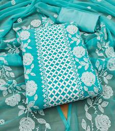 Blue embroidered georgette salwar - Griva Designer - 4130653