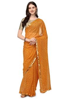 Mirror Work Saree | Mirror Work Fancy Embroidery Sarees Online | Mirraw