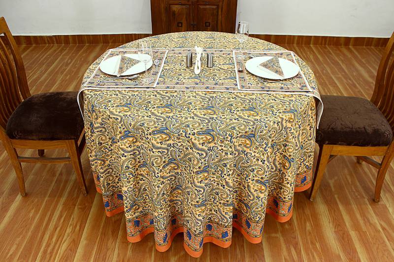 Round Vintage Style Table Cloth Wedding Table Cover Kitchen Decor Table ...