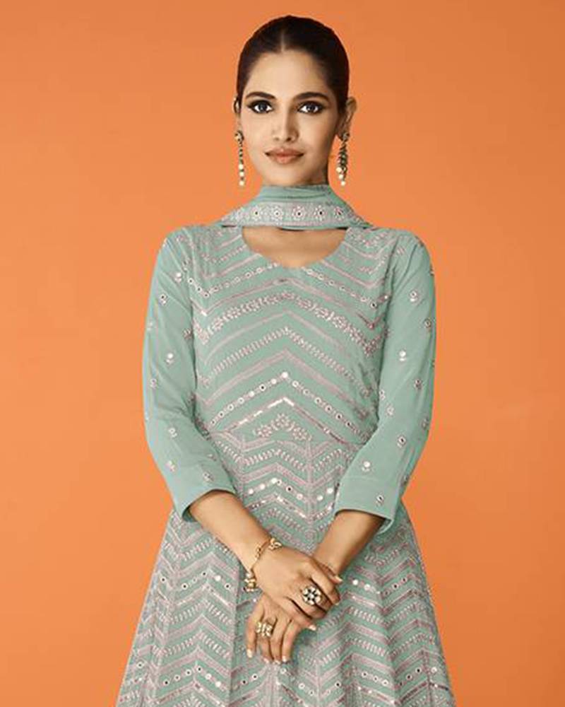 Pastel Blue Color Embroidered Trendy Salwar Kameez - Hirpara House ...
