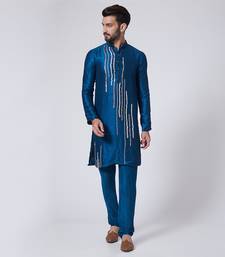 BLUE EMBROIDERED KURTA SET - MASUMI MEWAWALLA - 3967262