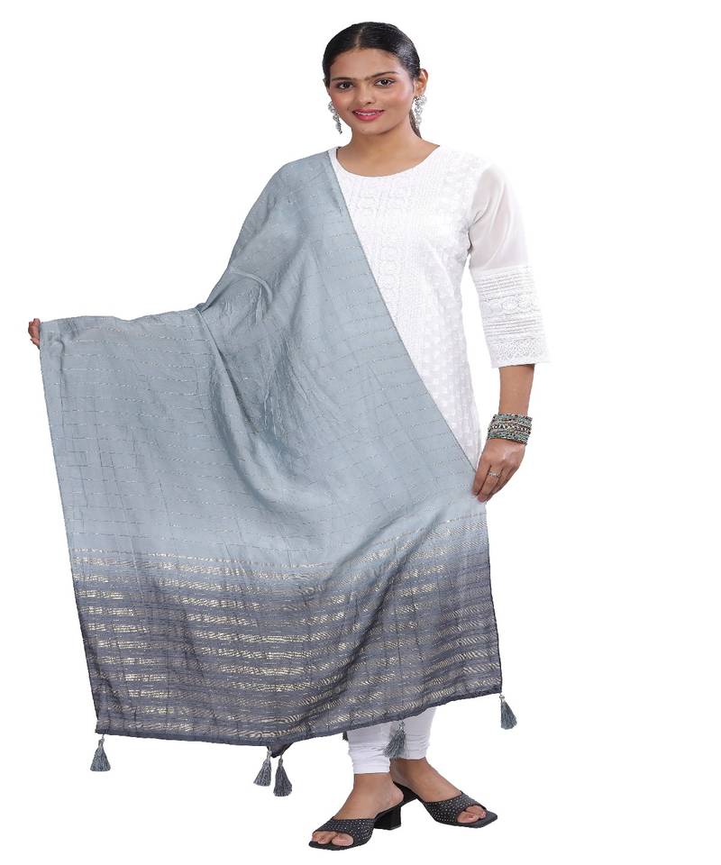 Kwina Viscose Embrodary Dual Color Tone Dupatta For Women's | 2.25 ...