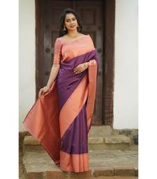 Wine Banarasi Silk Saree With Blouse Piece - Naishu Trendz - 4151290