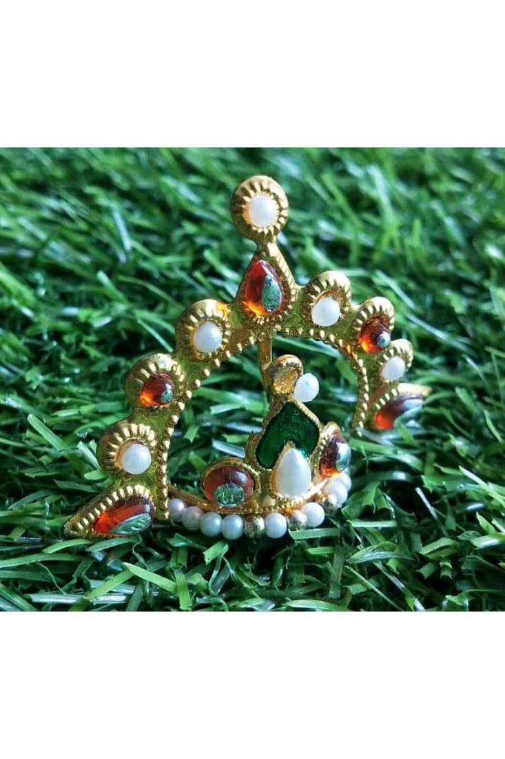 Salvus APP SOLUTIONS Divine Crown: Metal Mukut for Laddu Bal Gopal ...
