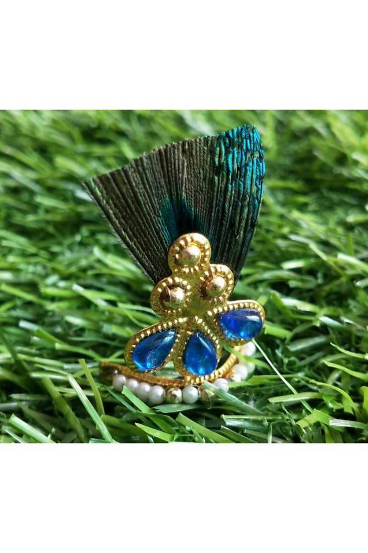 Salvus App Solutions Divine Mor Pankh Mukut For Laddu Gopal Idol