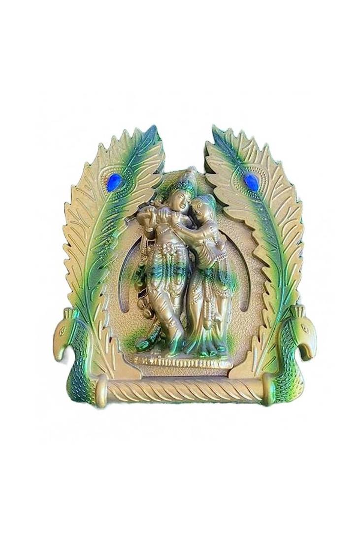 Salvus App Solutions Handmade Plastic Green Radha Krishna Decorative