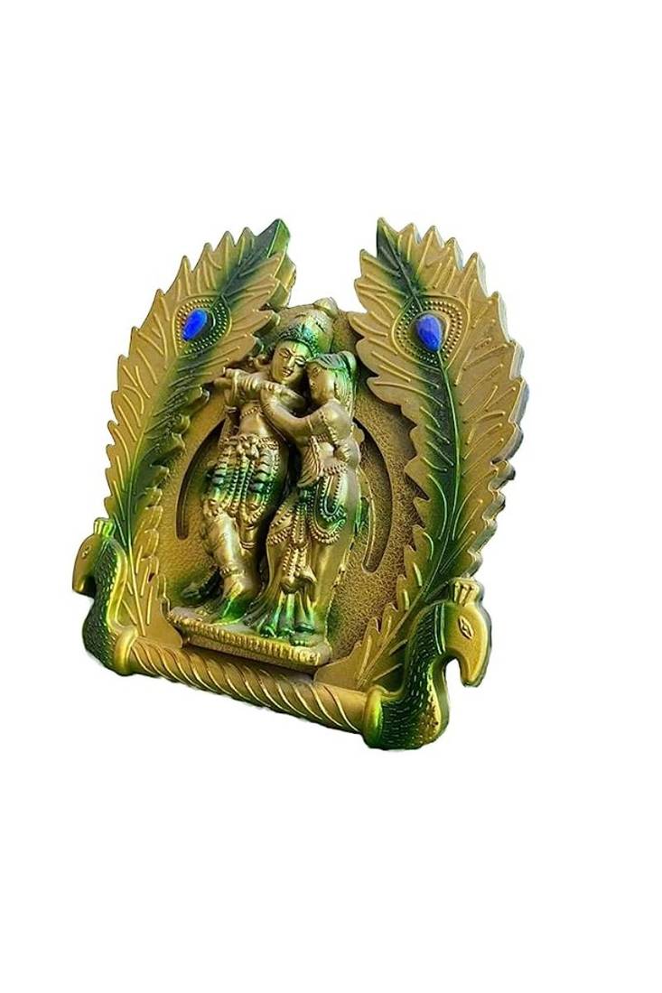 Salvus App Solutions Handmade Plastic Green Radha Krishna Decorative