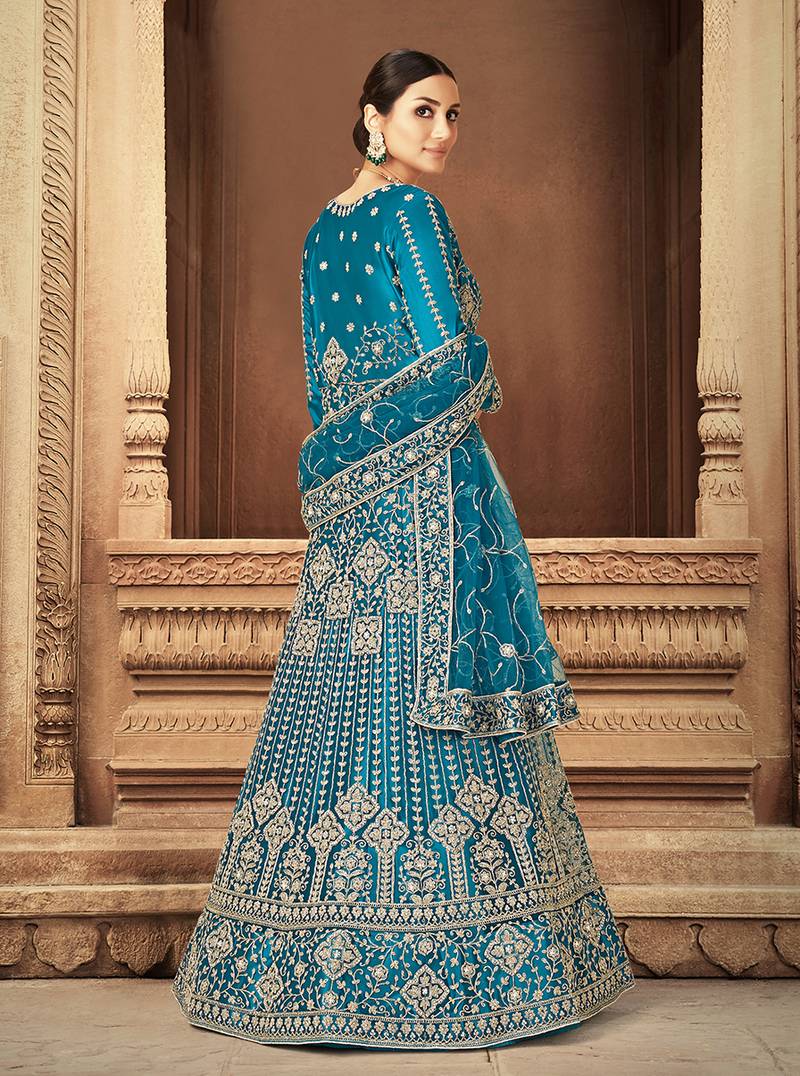 Teal Designer HeavyWork Ethnic Suit - Hirpara House - 4158170